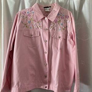 Blaine Trump | Jackets & Coats | Ladies X Light Pink Jean Jacket | Poshmark